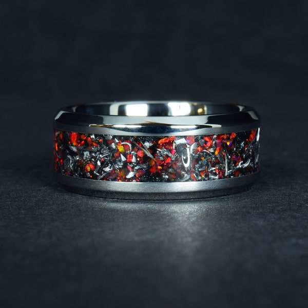 Meteorite Men Wedding Ring - Etsy UK