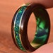 7 Mm Fumed Cherry Bentwood With Crushed Dark Green Opal and Yellow Gold ...