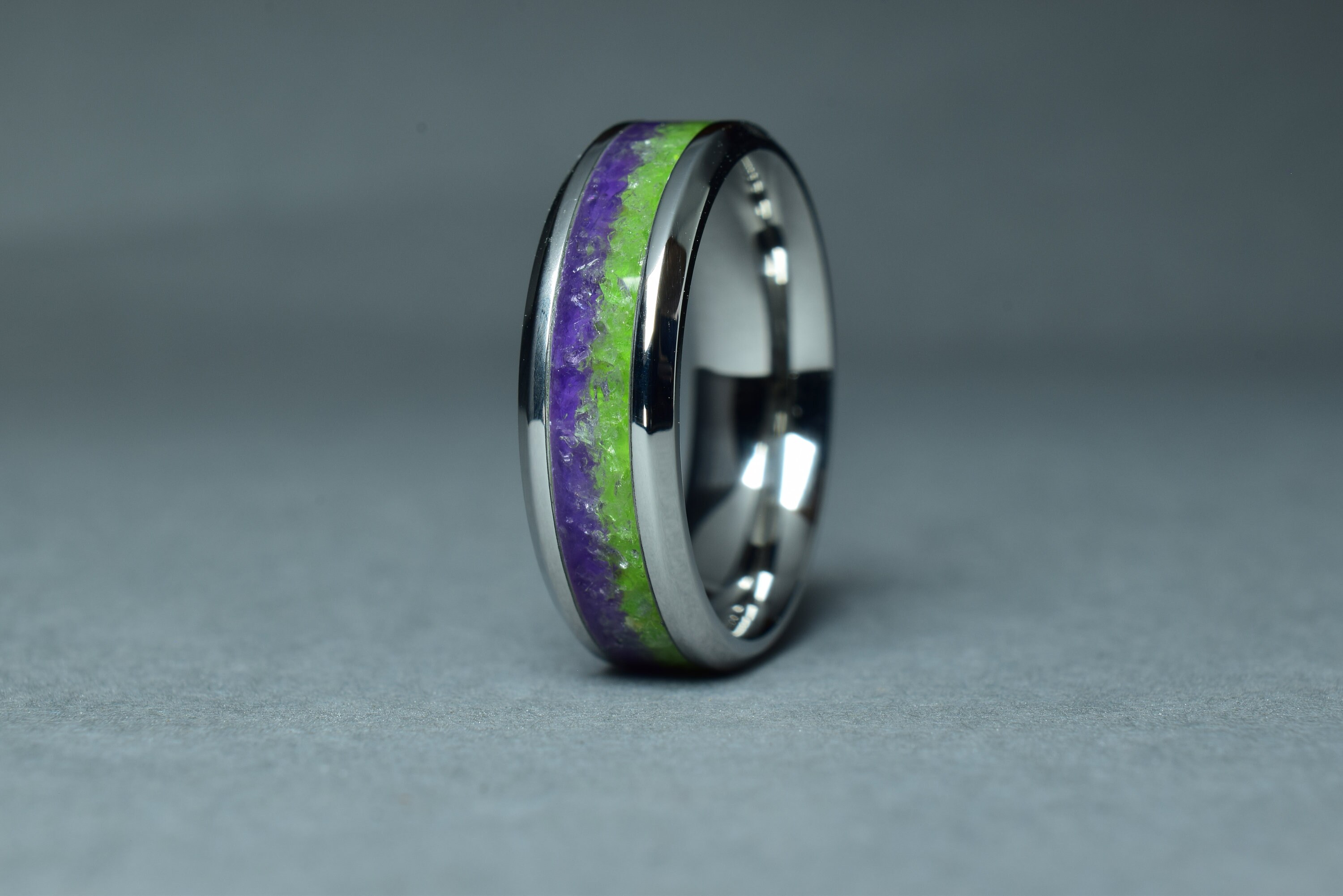 Titanium Wedding Ring, Medical Grade Stainless Steel Ring With Crushed ...