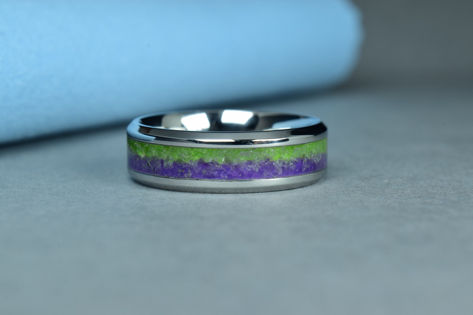 Titanium Wedding Ring, Medical Grade Stainless Steel Ring With Crushed ...