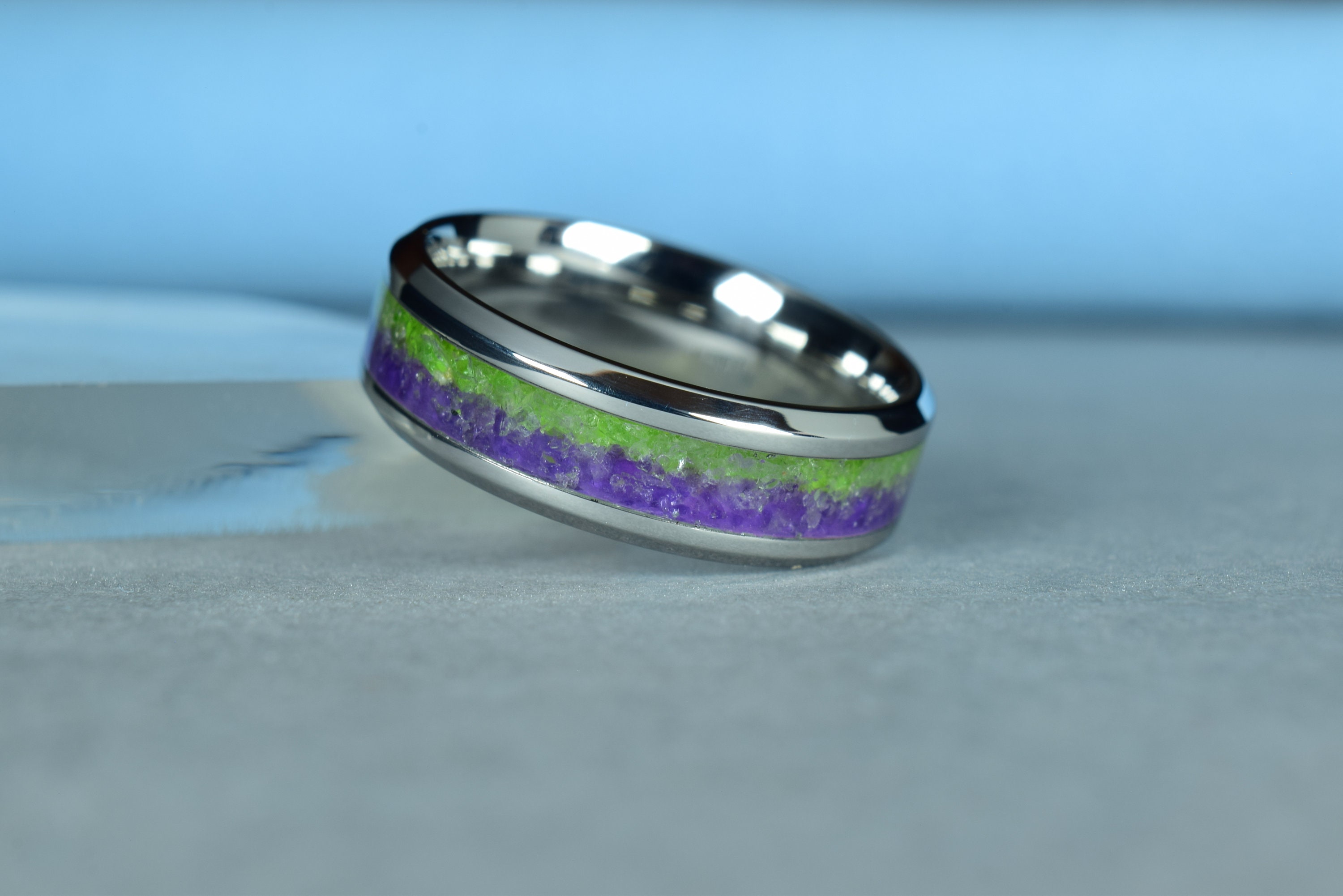 Titanium Wedding Ring, Medical Grade Stainless Steel Ring With Crushed ...