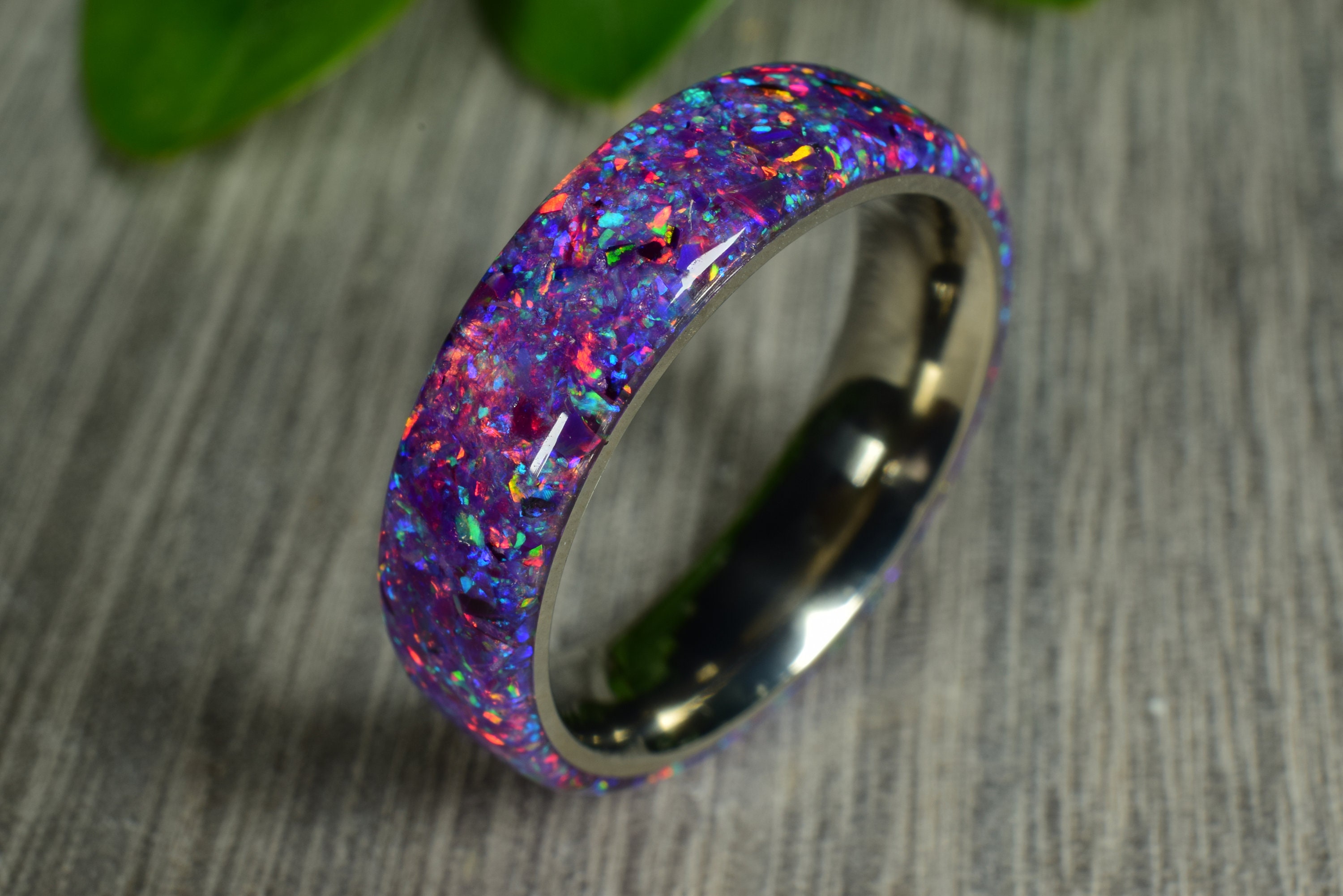 Wedding Ring Promise Ring Royal Lavender and Blue Opal With - Etsy