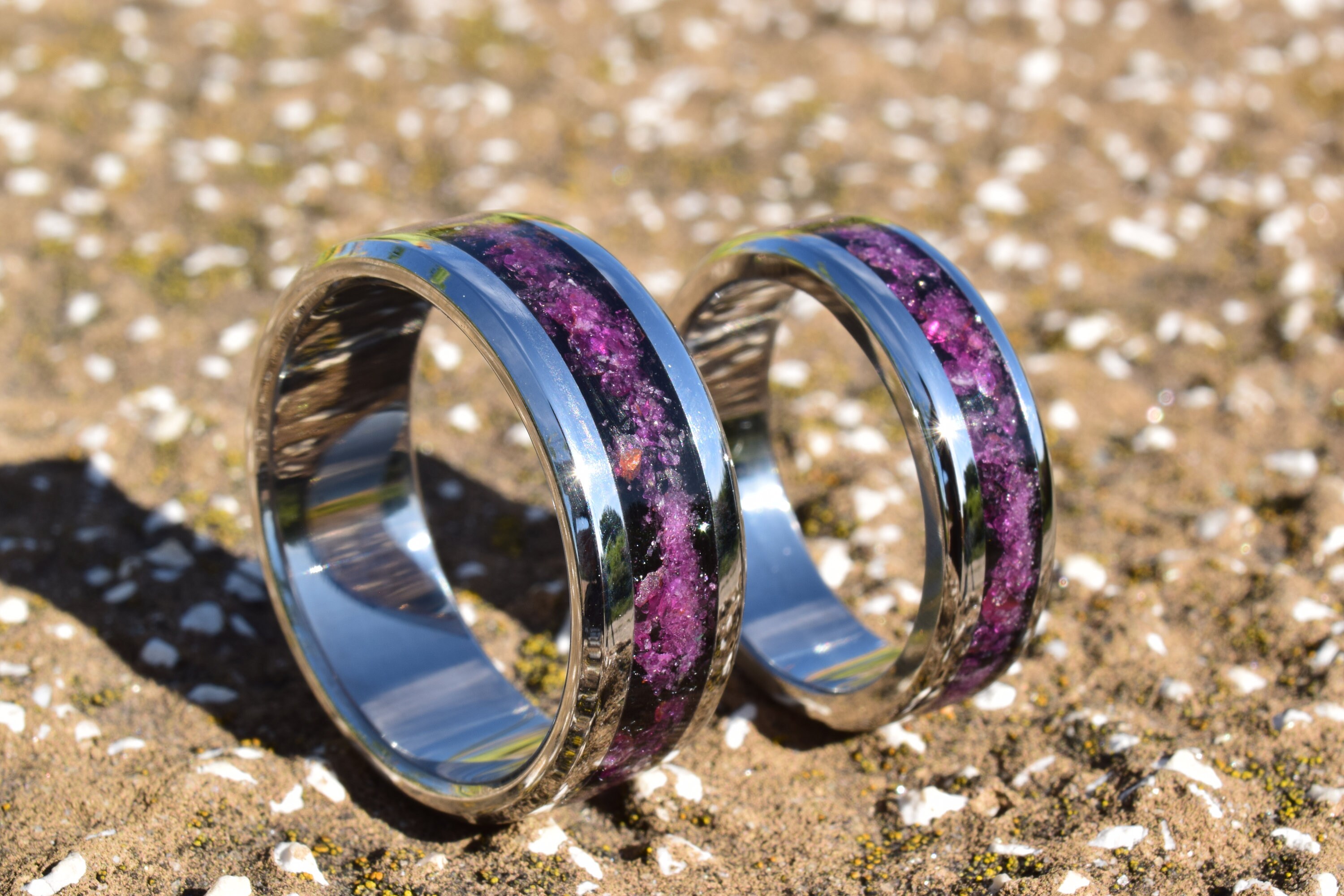 Limited Edition Wedding Ring Promise Ring Set with Crushed | Etsy