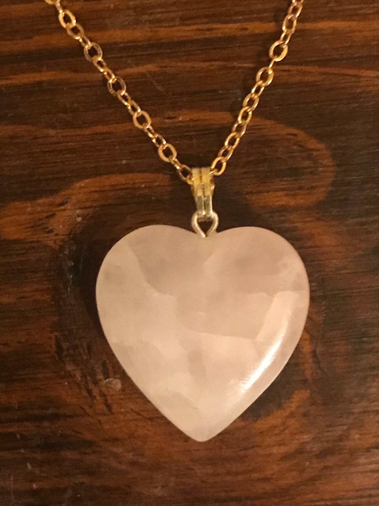 Bonito en cuarzo rosa collar de cuarzo rosa | Etsy