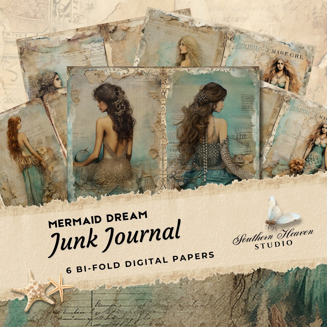 Mermaid Junk Journal, Printable Junk Journal, Digital Junk Journal ...