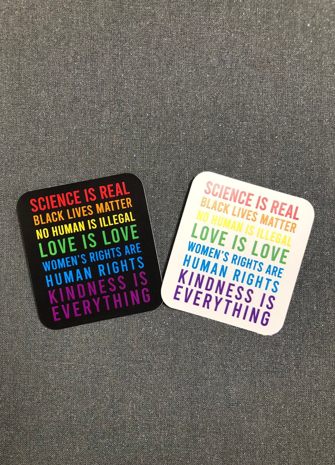 Science is Real, Black Lives Matter Water Resistant Sticker - Rainbow ...