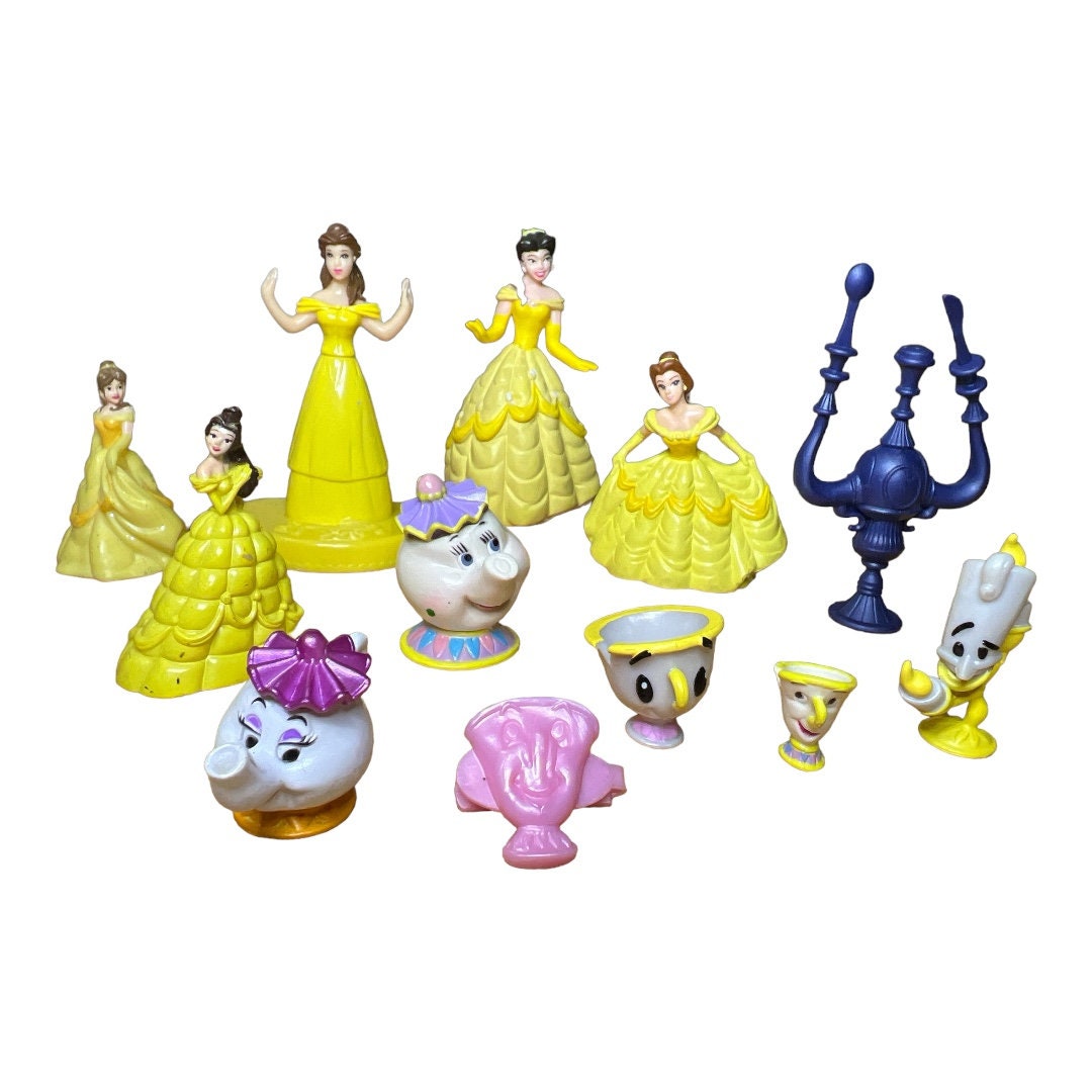 Lot of 12 Disney's Vintage Beauty & the Beast Action Figures Belle Mrs ...
