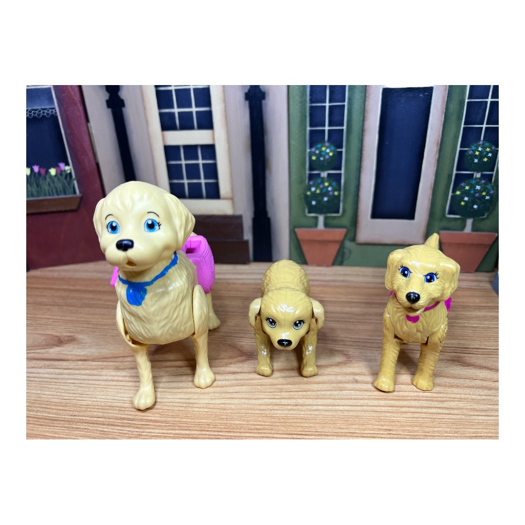Lot of 3 Vintage 1990's Barbie Golden Retriever Replacement Dog Figures ...