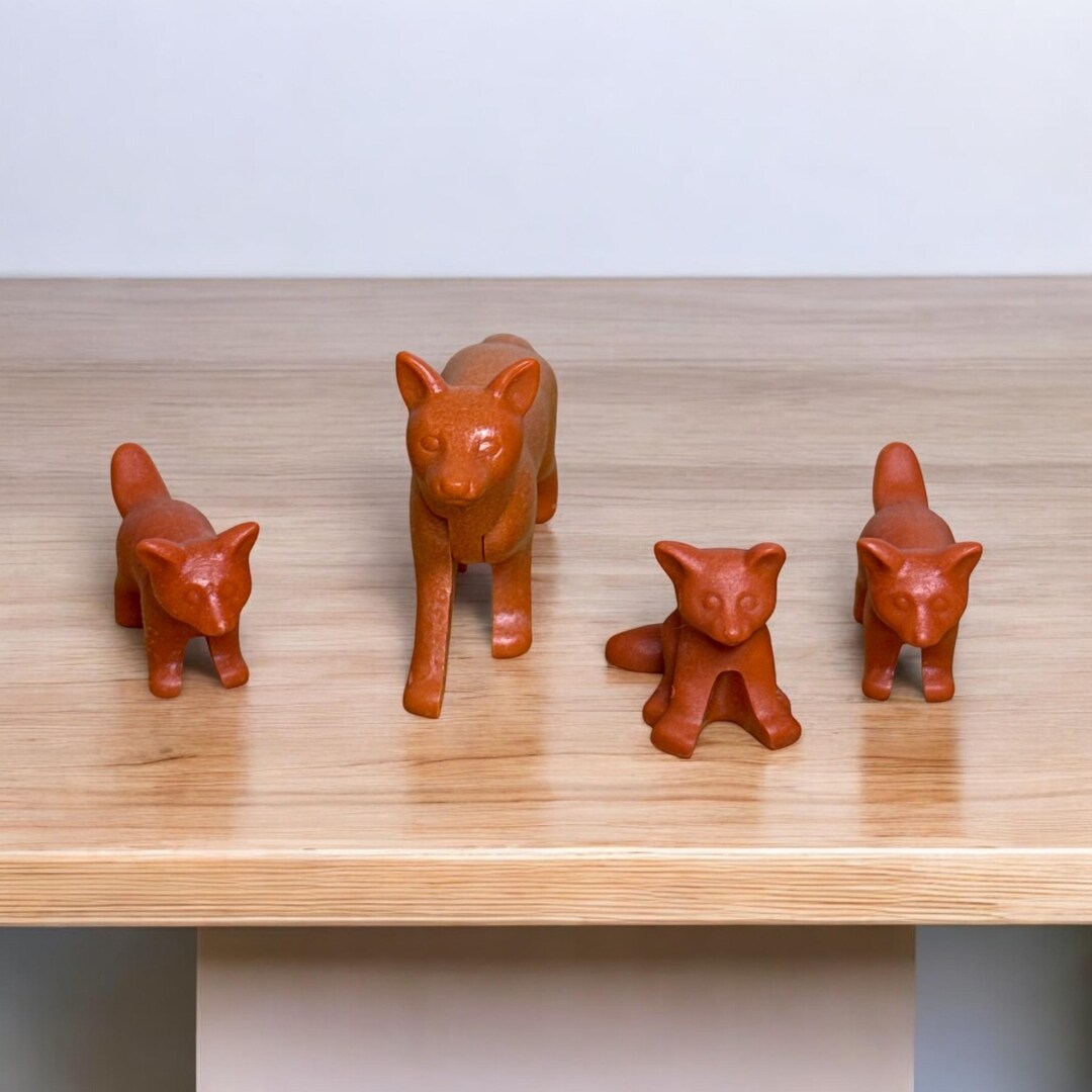 Lot of 4 Vintage 1990s Playmobil Fox Family Wildlife Animal Miniature ...