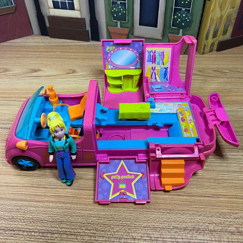 Vintage Polly Pocket Pollywood Limo Scene With Doll Figure ...