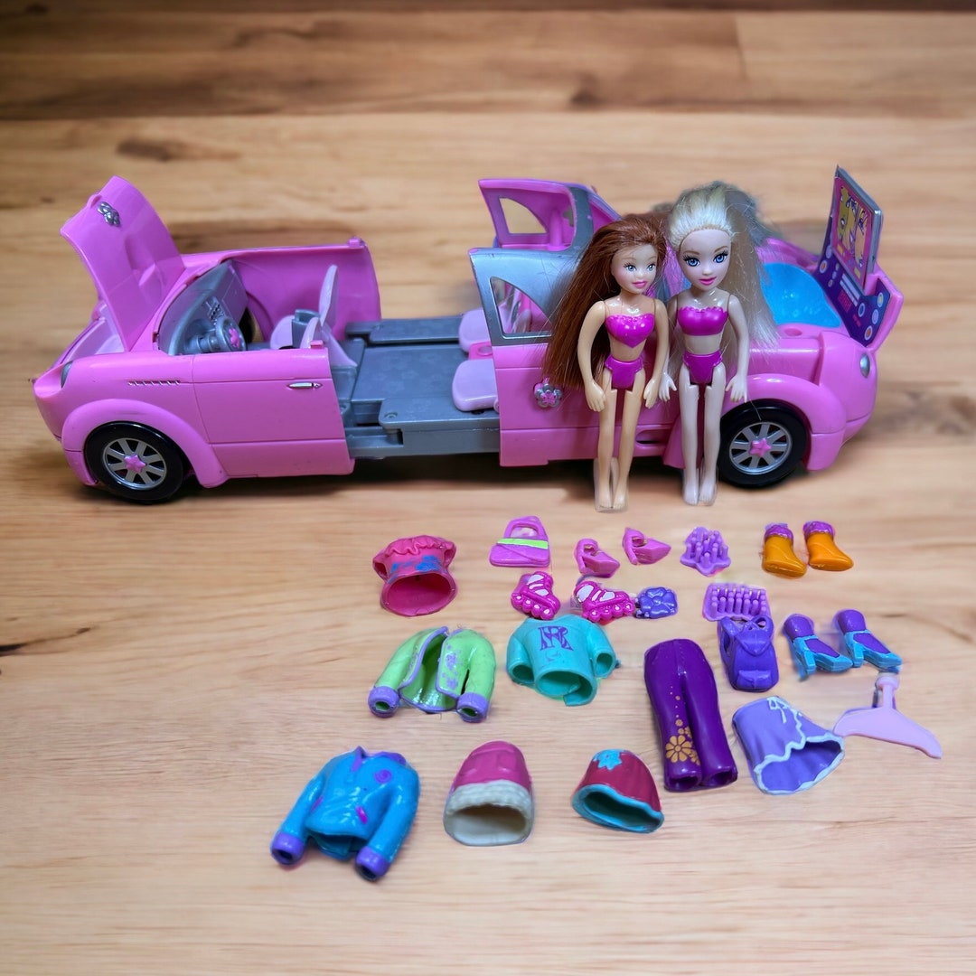 Vintage 2002 Polly Pocket Pink Car TV Pool Convertible Stretch - Etsy