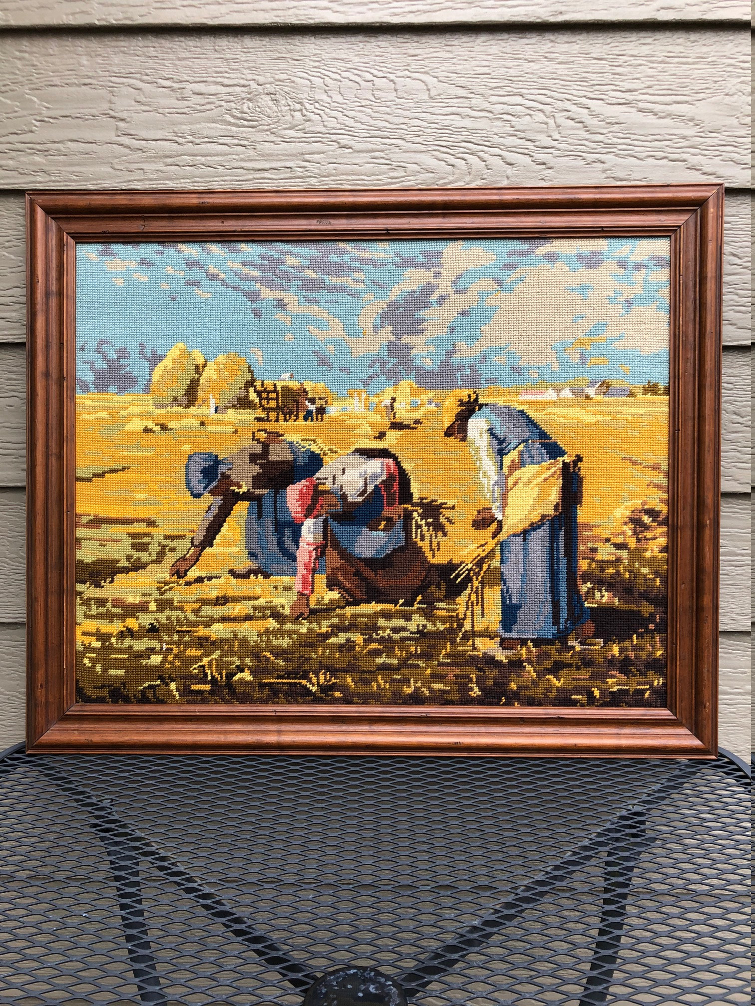 Large Vintage Needlepoint Picture, Original Needlepoint Art, the ...