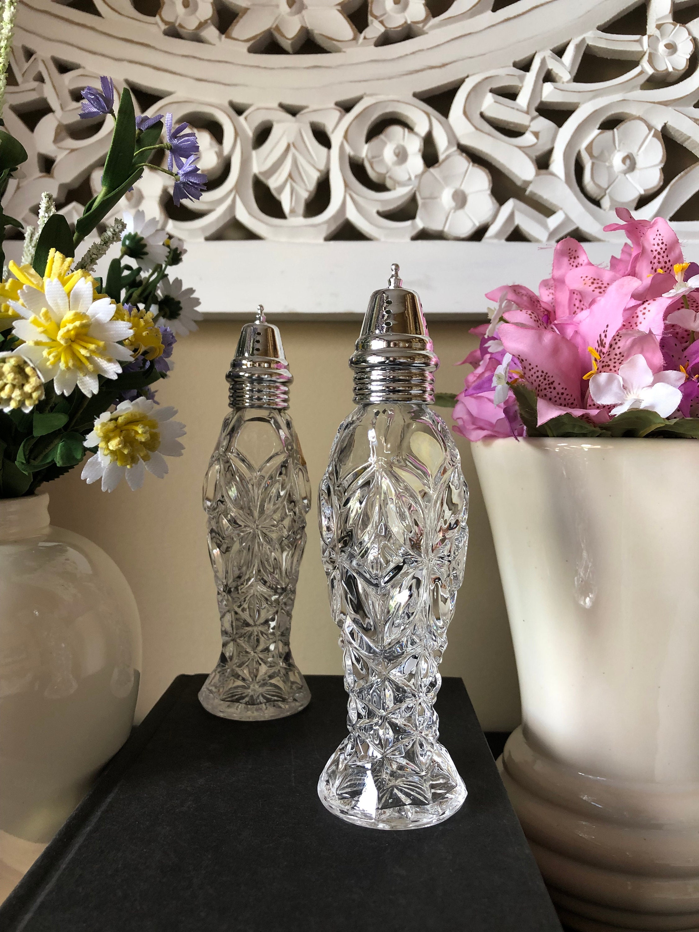 West German Salt & Pepper Shakers Vintage Crystal Salt and - Etsy