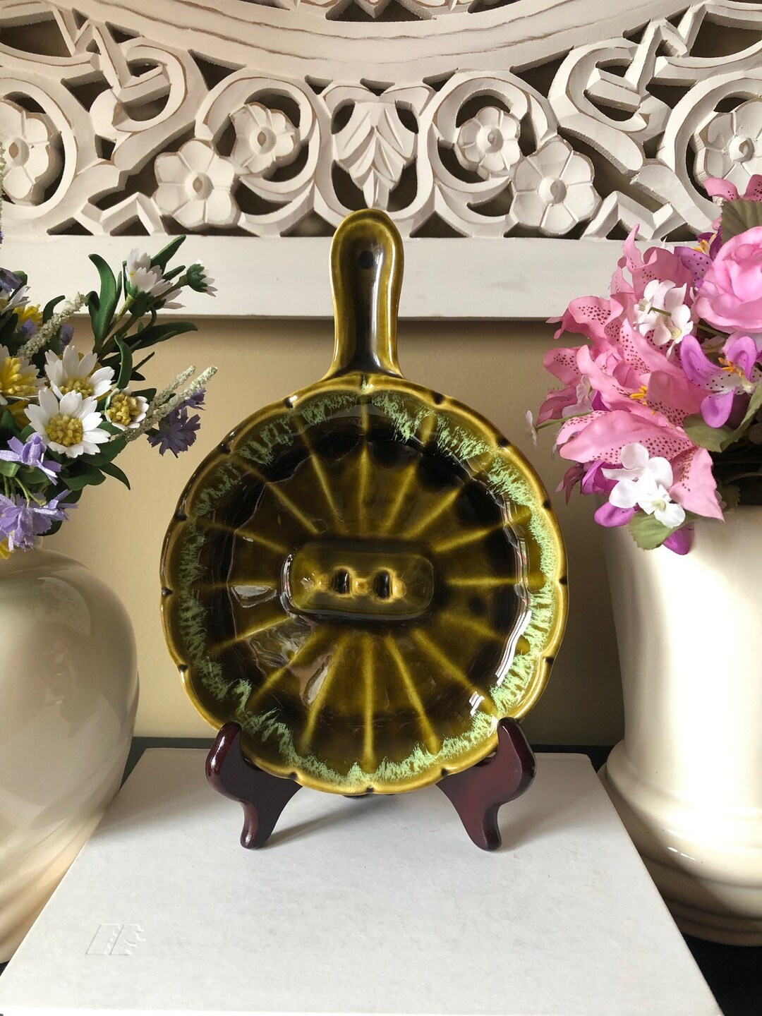 Vintage Frying Pan Ashtray, Mid Century Ceramic Ashtray, Vintage ...