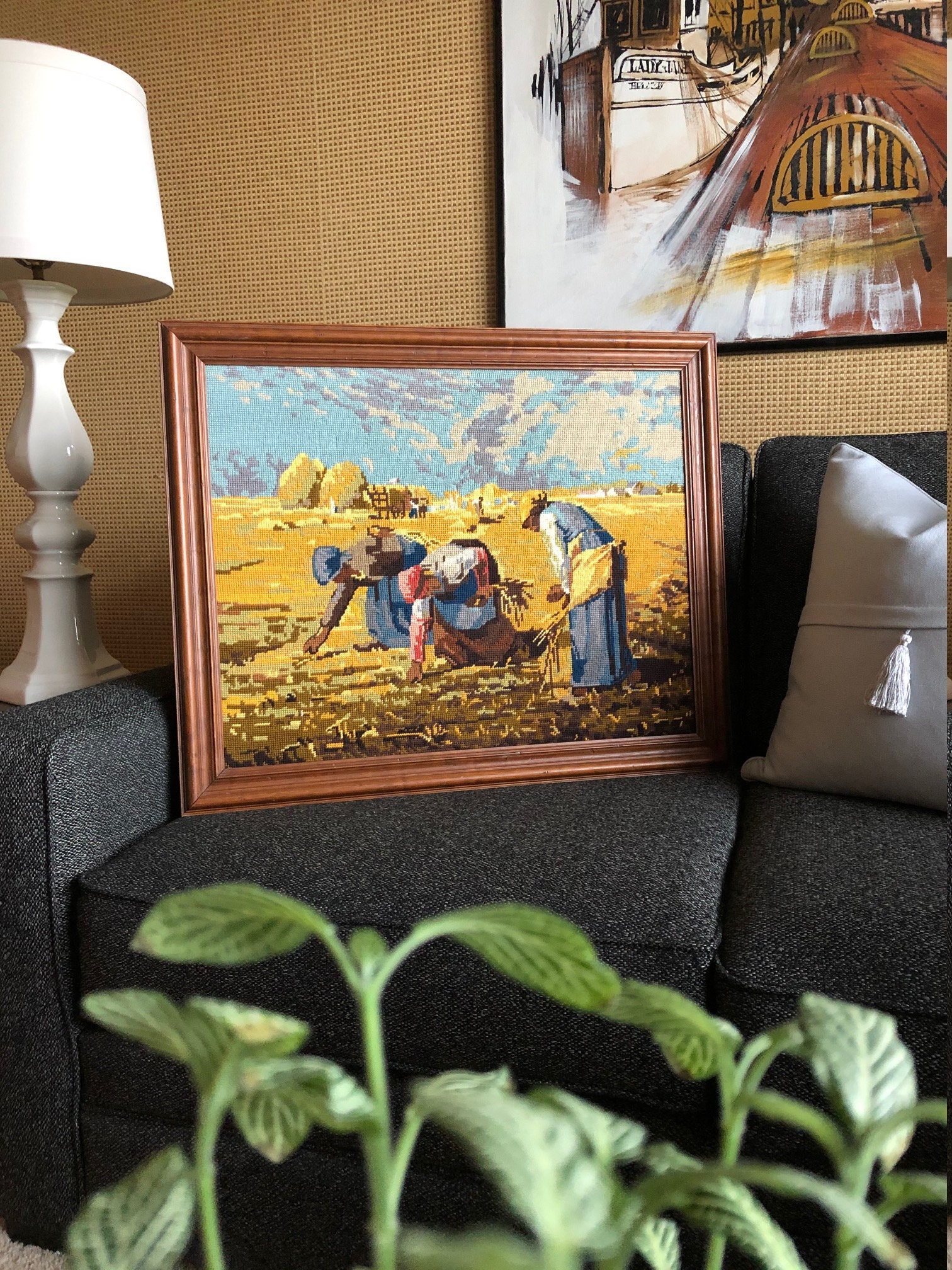 Large Vintage Needlepoint Picture, Original Needlepoint Art, the ...