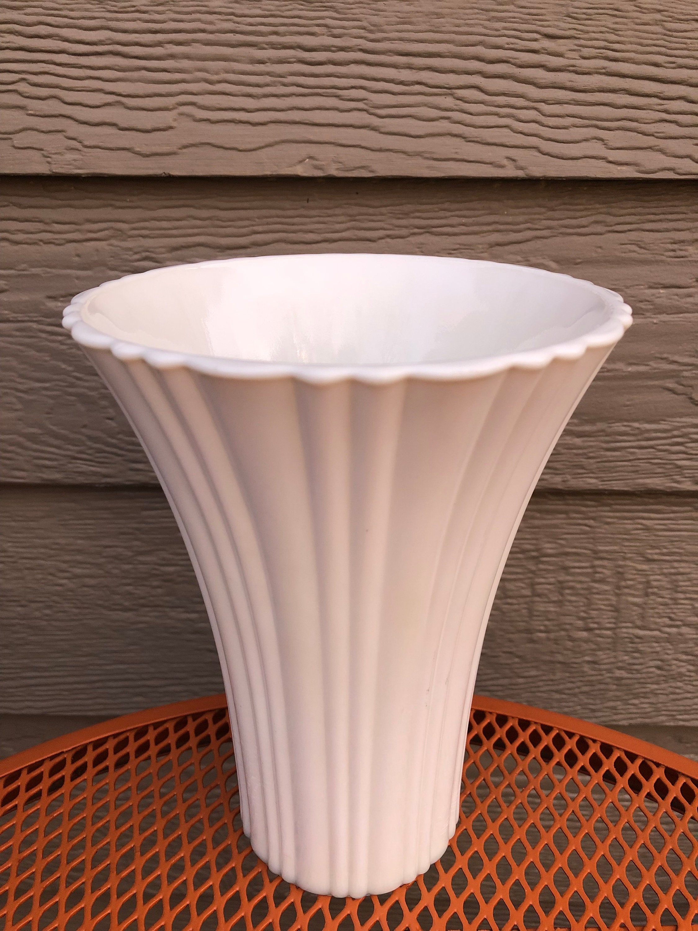 Depression Glass Vase Mid Century Modern Style Vase Vitrock - Etsy