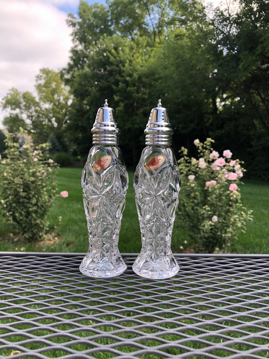 West German Salt & Pepper Shakers, Vintage Crystal Salt and Pepper ...