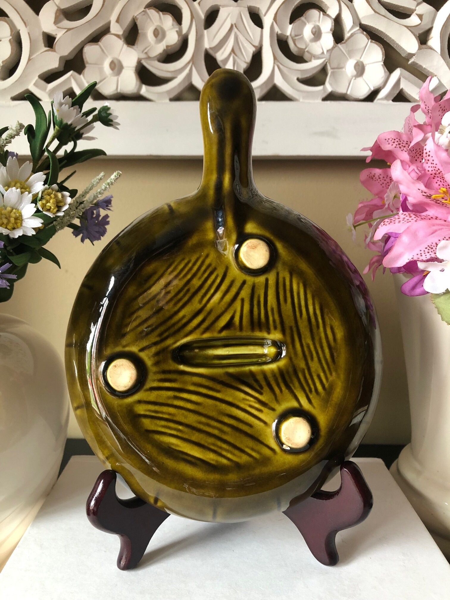 Vintage Frying Pan Ashtray, Mid Century Ceramic Ashtray, Vintage ...