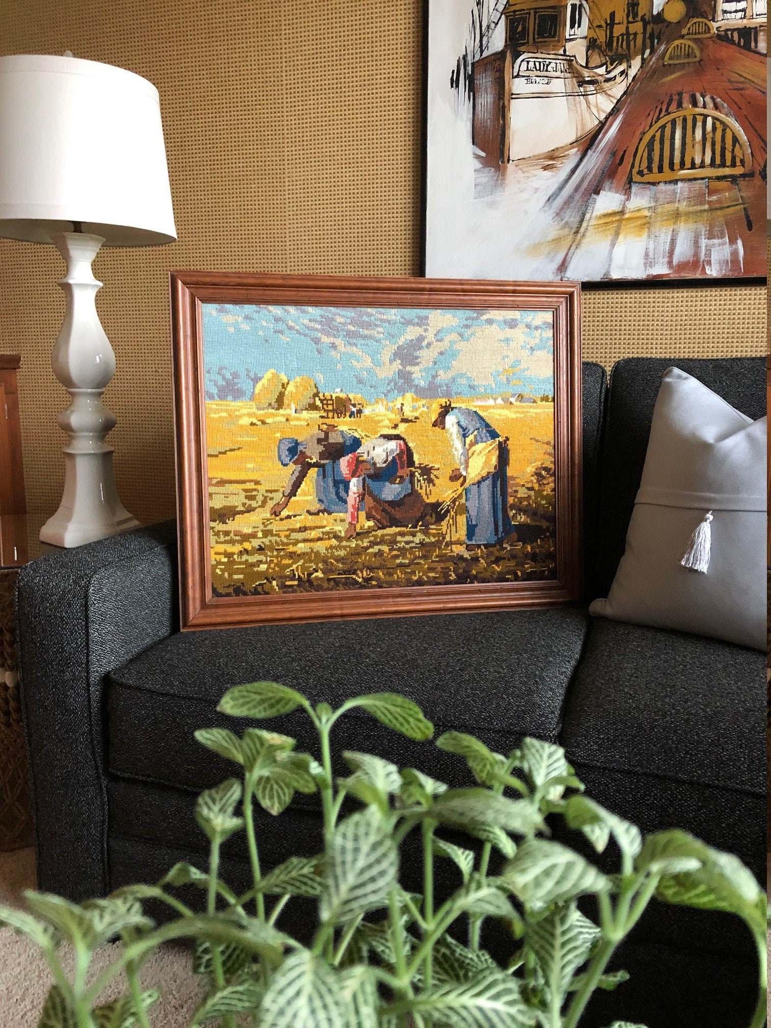 Large Vintage Needlepoint Picture, Original Needlepoint Art, the ...