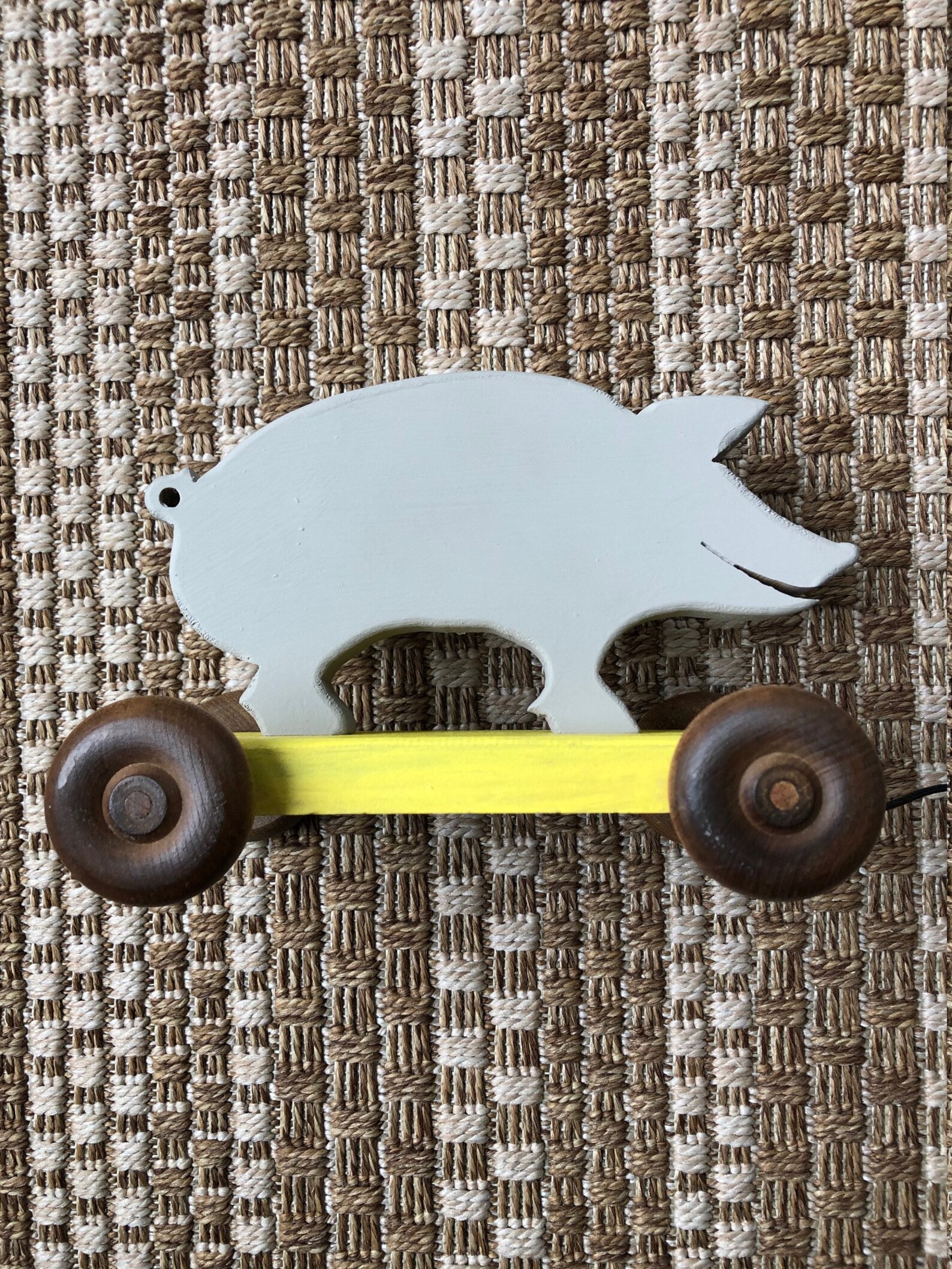 Pig Pull Toy Handmade Wood Pig Pull Toy Vintage Folk Art | Etsy