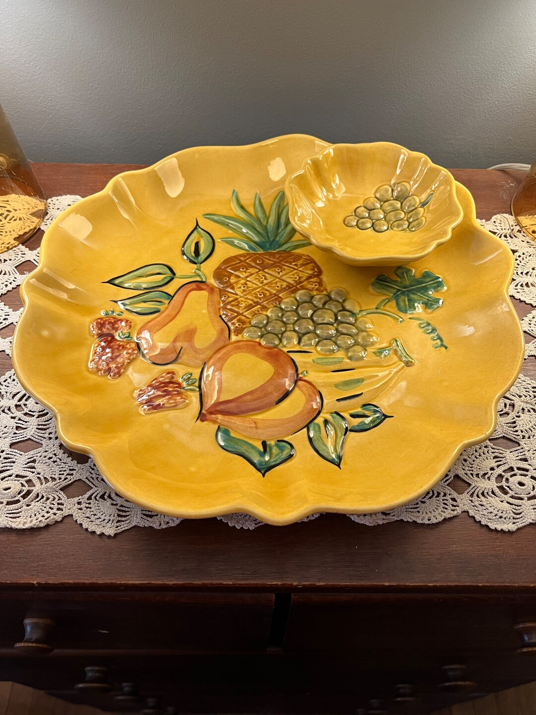 Vintage Ceramic Serving Plate - Etsy
