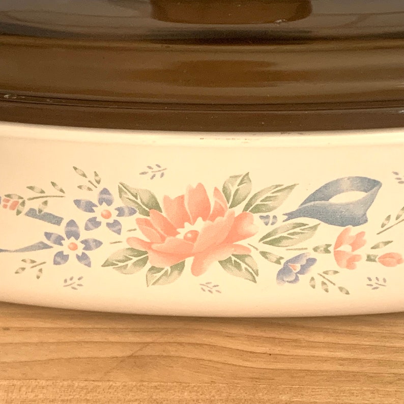 Symphony Corning Ware Casserole Dish Blue Pink Green Floral Motif With ...