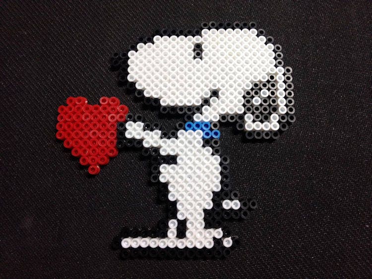 Perler Snoopy Valentine - Etsy