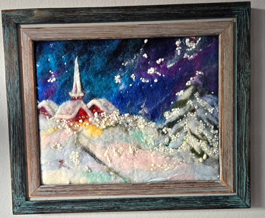 Original Felt Art. Felt Painting. Felt Picture. Framed Wall Hanging ...