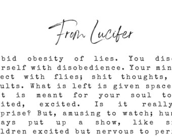 Message From Lucifer - Etsy