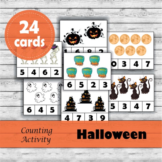 Counting Activity: Halloween Count and Clip Cards Educational | Etsy