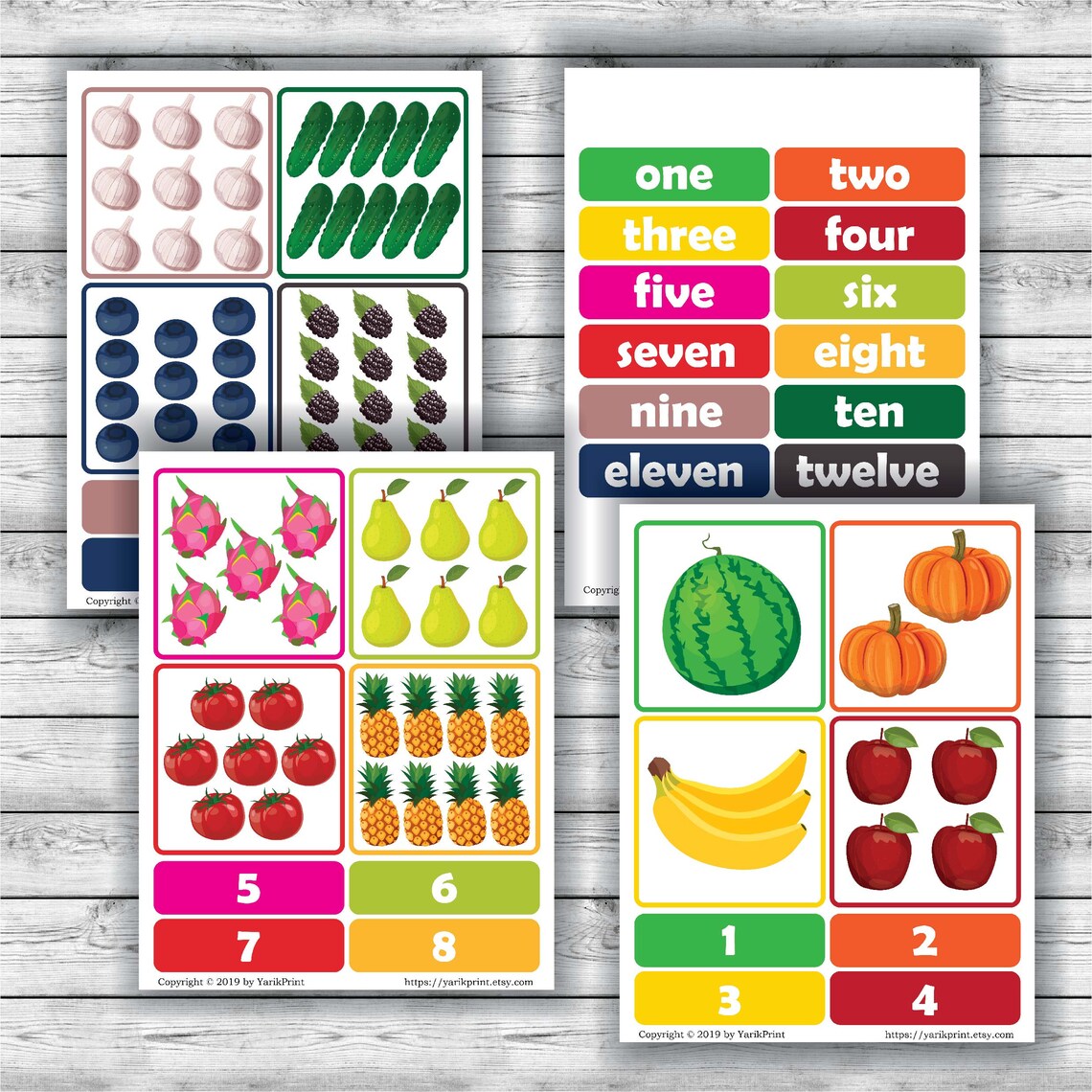 Count 1-12, Match Pictures and Numbers Activity for Preschoolers ...