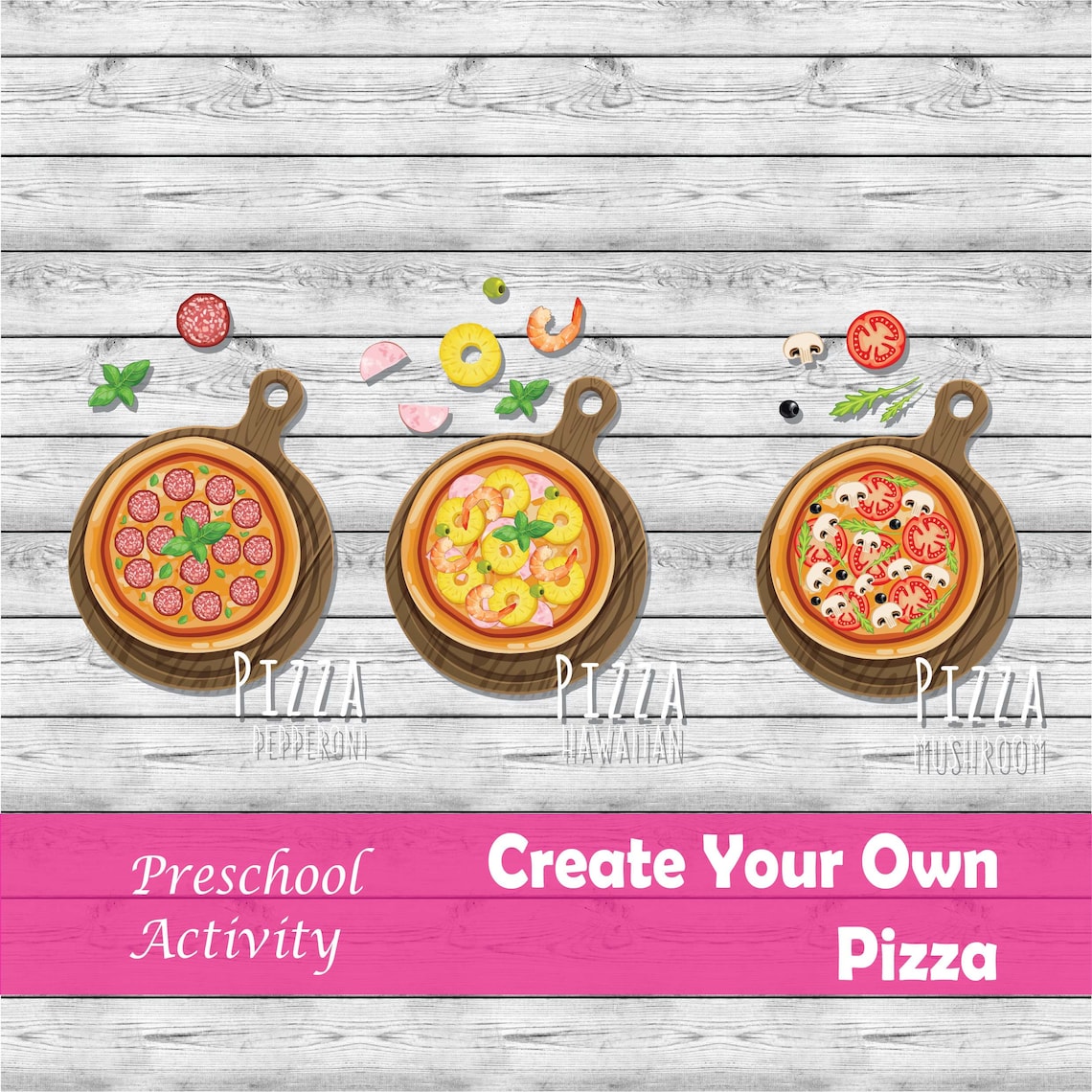 Preschool Activity: Create Your Own Pizza, Printable for Children ...