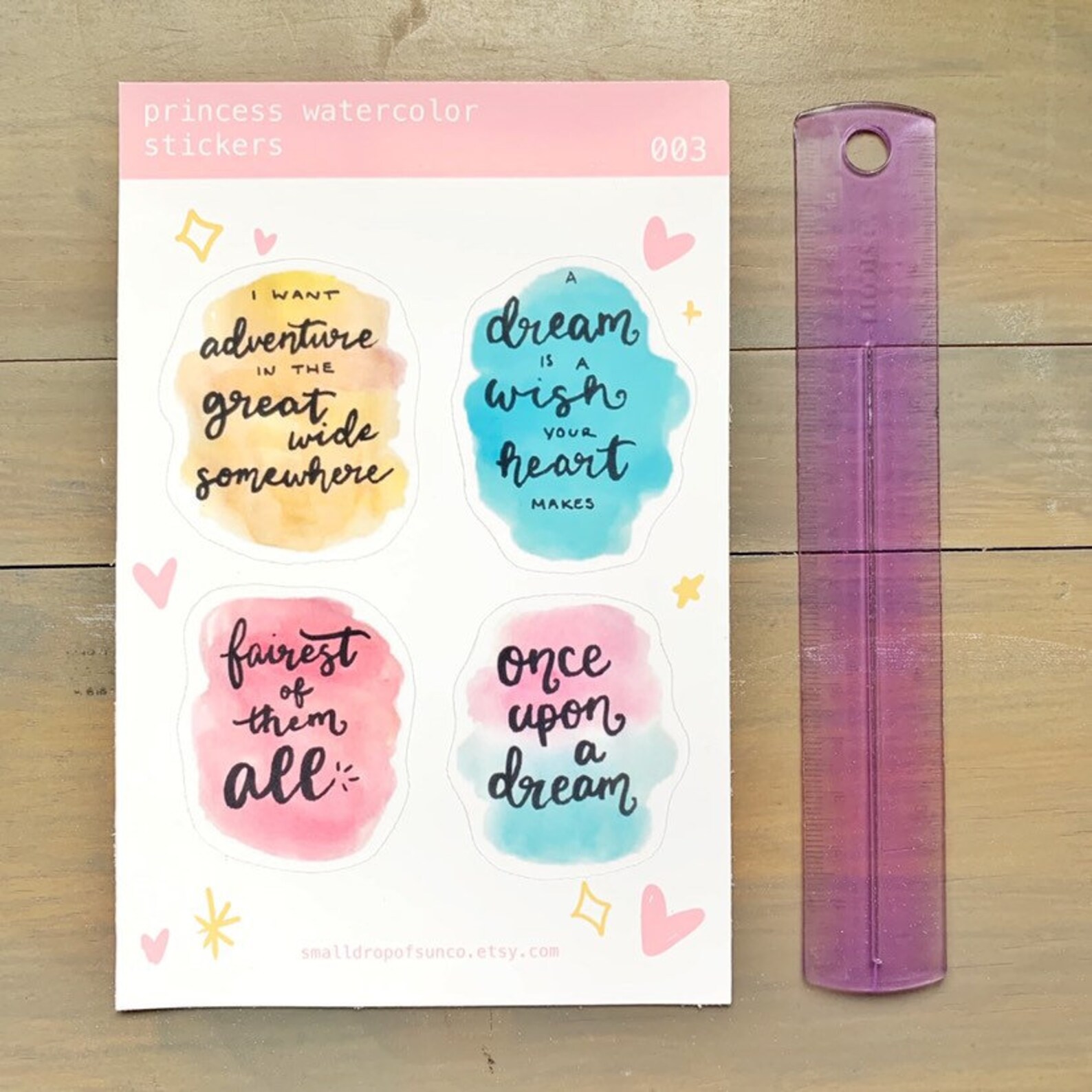 Disney Princess Watercolor Quote Stickers Snow White - Etsy