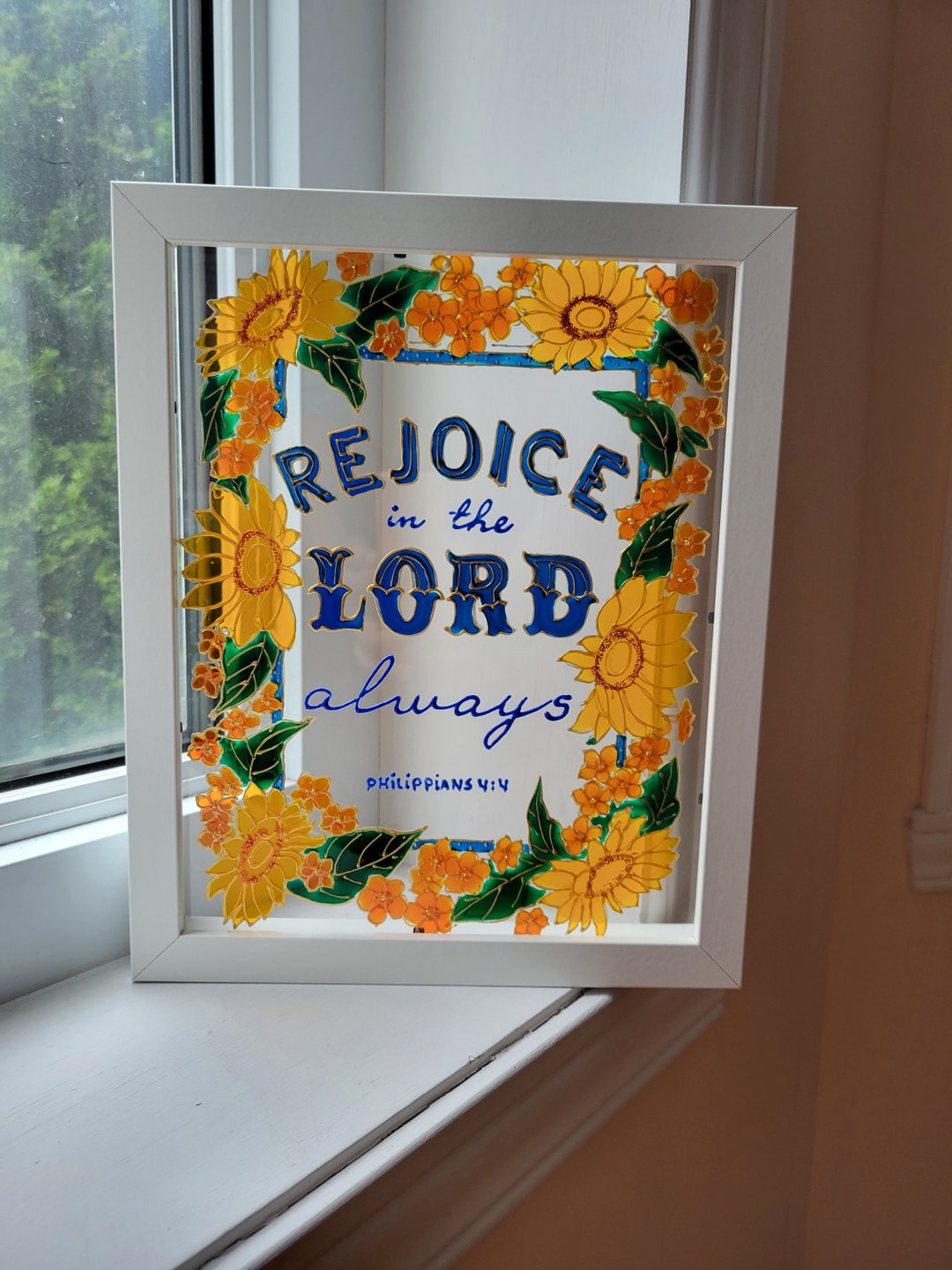 Bible Verse: (psalm 119,105), Christian Art, Glass Painting, Home Decor ...