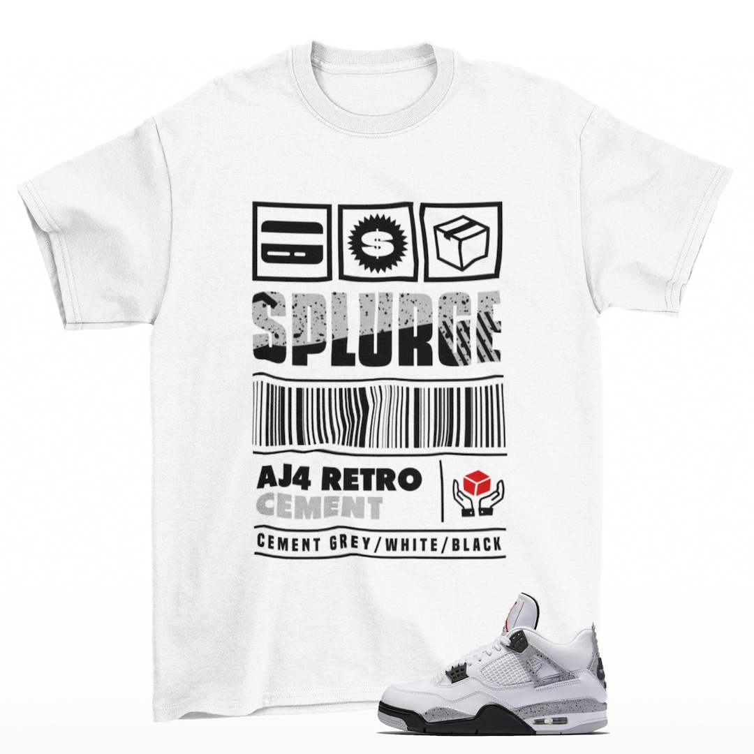 Splurge Sneaker Shirt White to Match Jordan 4 Retro White Cement - Etsy