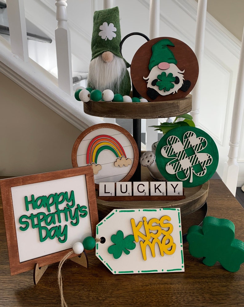 St. Patrick's Day Tier Tray Decor, Lucky Decor, March 17 - Etsy
