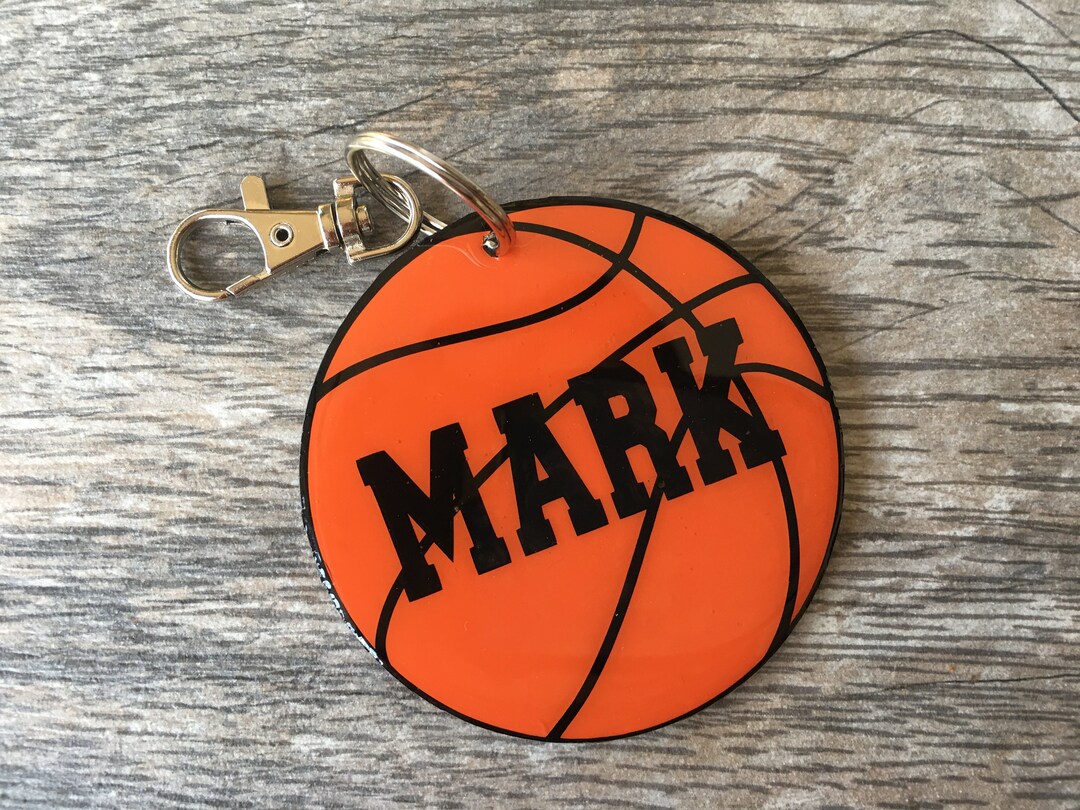 Personalized Basketball Tag, Basketball Keychain, Backpack Tag ...