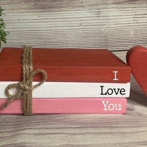 Valentine Book Stack Valentine's Day Decor Decorative Book Set Book ...