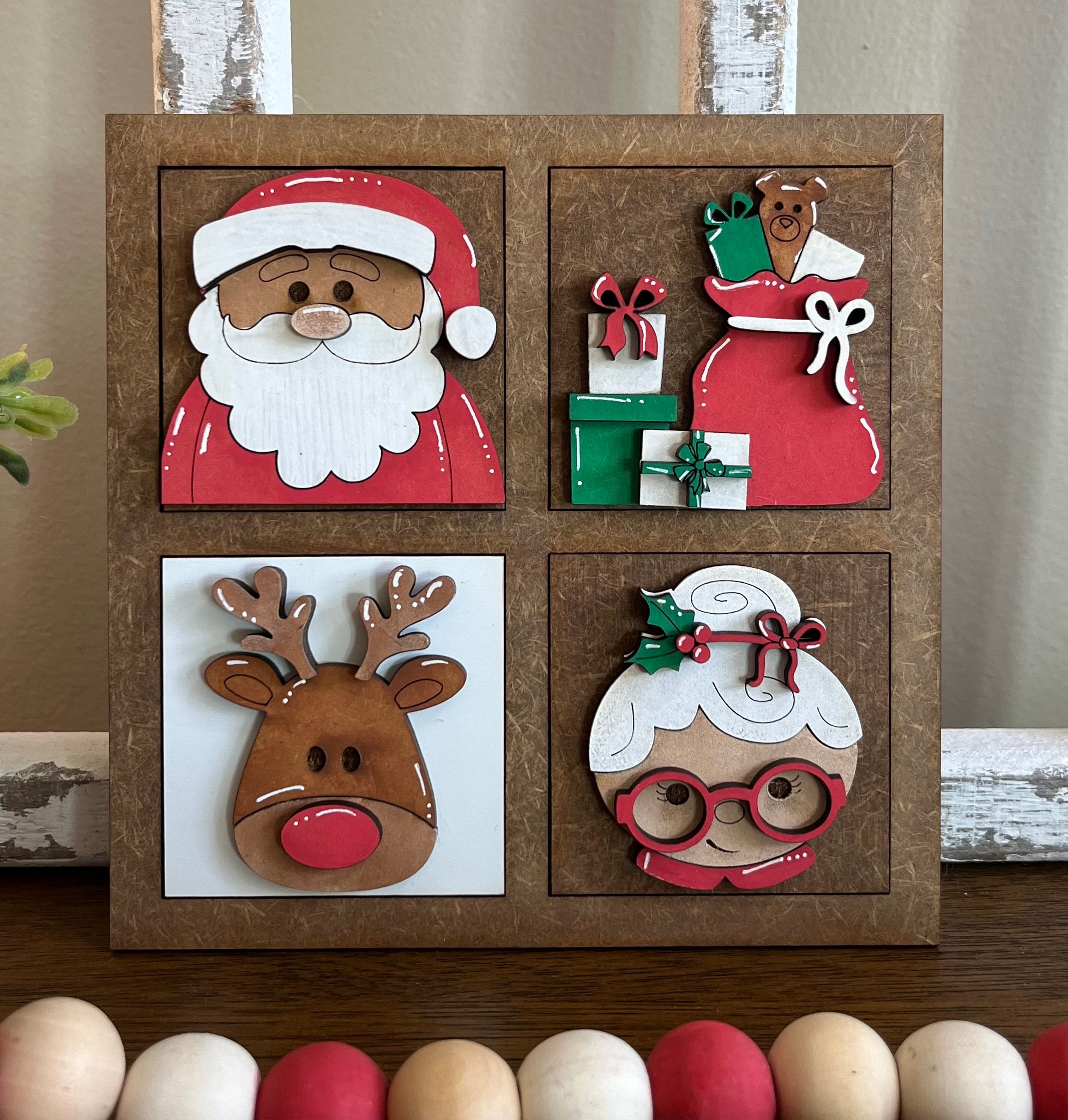 Mini Santa Signs | Interchangeable Sign | Santa | Christmas | Mini Tile ...