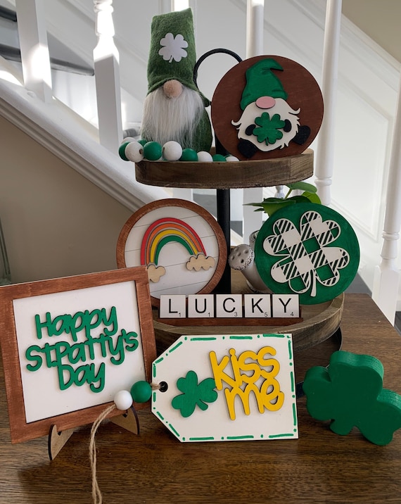 St. Patrick's Day Tier Tray Decor Lucky Decor March 17 | Etsy