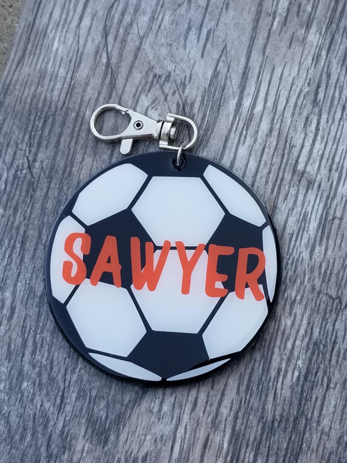 Personalized Soccer Tag Soccer Keychain Bag Tag Soccer - Etsy