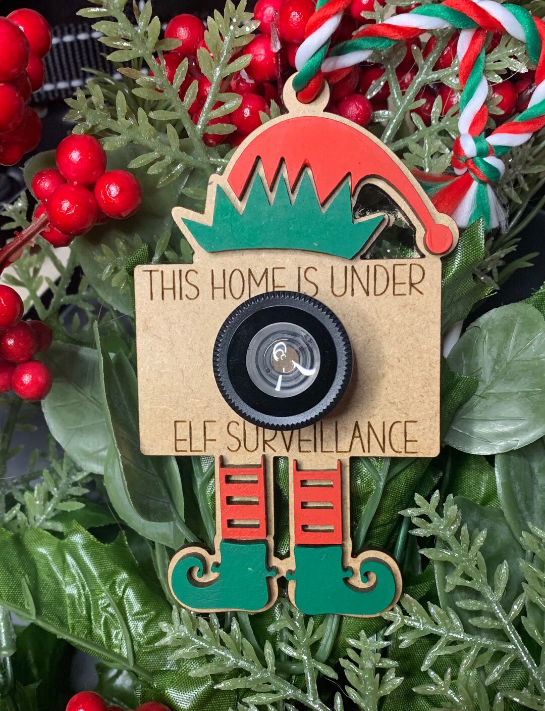 Elf Surveillance Ornament Elf Cam Santa Cam Santa is Watching Ornament ...