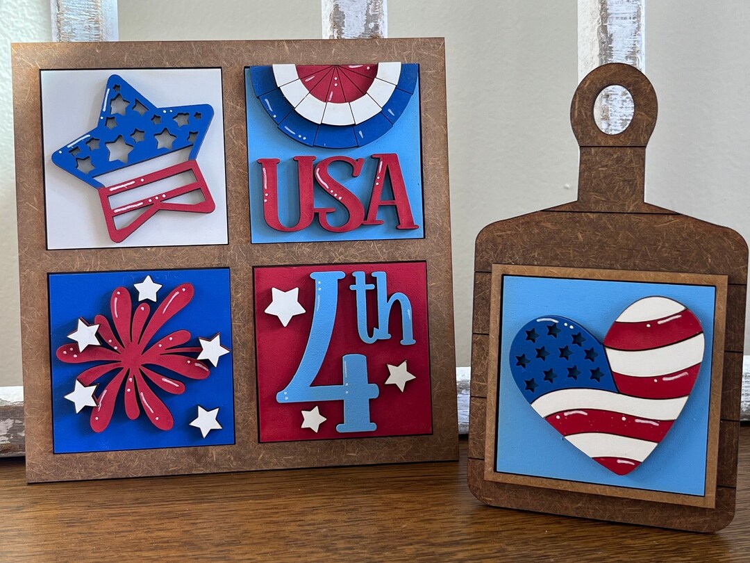 Mini Fourth of July Signs | Interchangeable Sign | American Flag ...