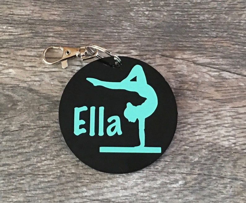 Personalized Gymnastics Tag, Gymnastics Keychain, Bag Tag, Gymnastics ...