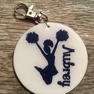 Personalized Cheer Tag, Cheer Keychain, Bag Tag, Cheerleader, Custom ...
