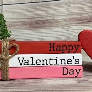 Valentine Book Stack Valentine's Day Decor Decorative Book Set Book ...