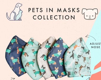 Cat and Dog Mask - Etsy