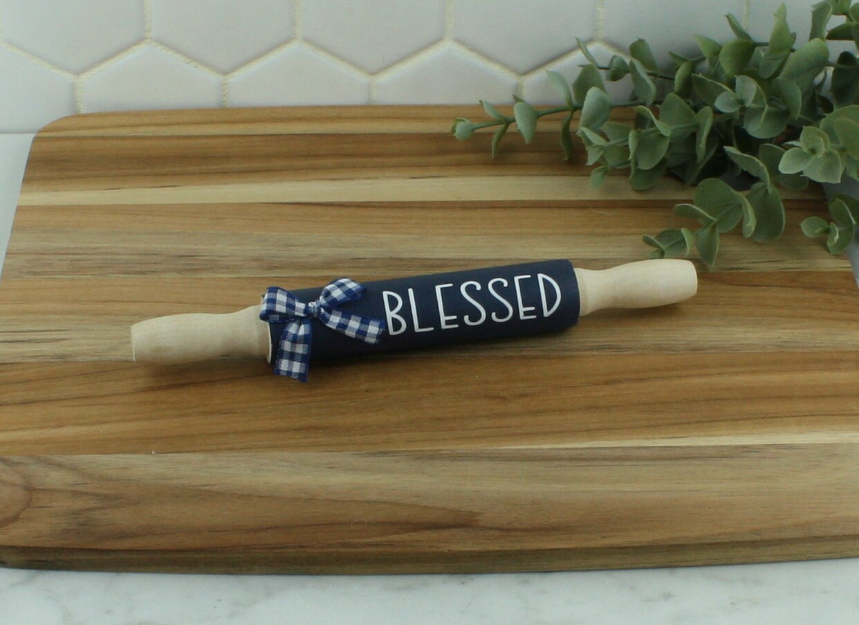 Handcrafted Navy Blue & White Tiered Tray Decor Bundle With a - Etsy