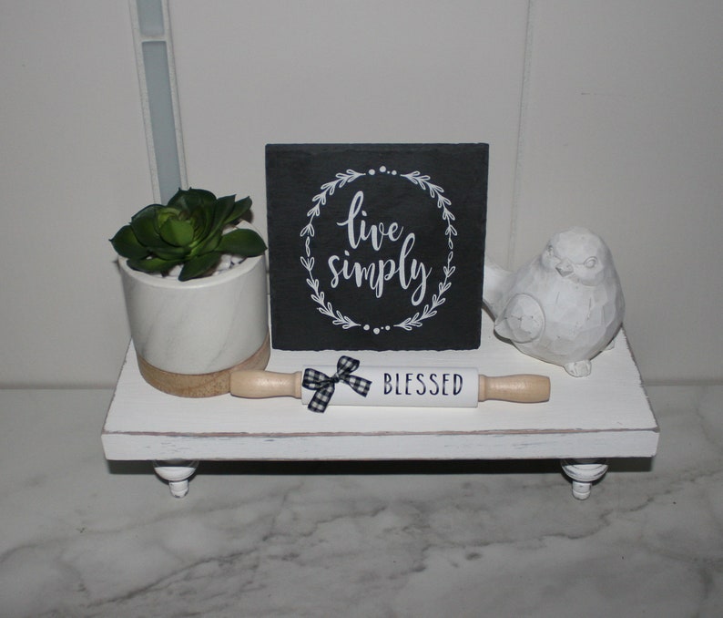 Tiered Tray Mini Rolling Pin Farmhouse Inspired Black & White | Etsy