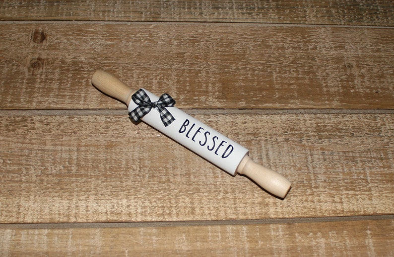 Tiered Tray Mini Rolling Pin Farmhouse Inspired Black & White | Etsy